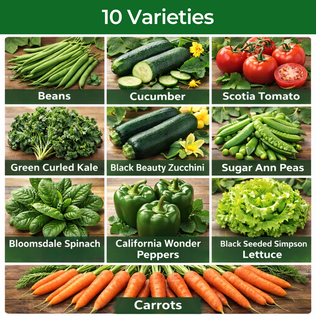 10‑Variety Heirloom Vegetable Seed Pack | Oh Canada Seeds